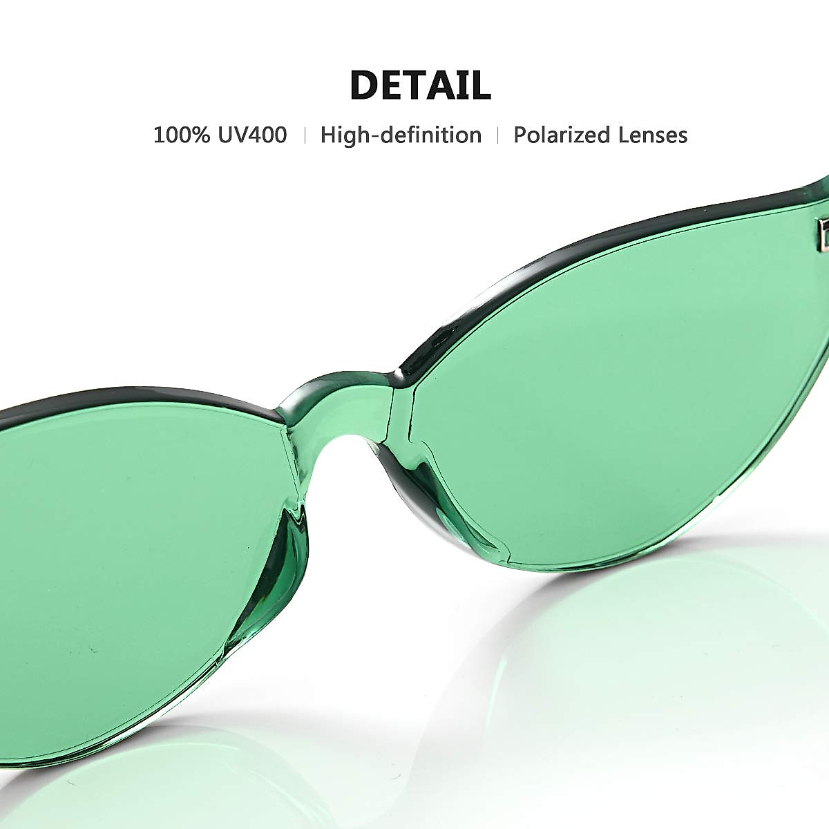 OLINOWL Cat Eye Rimless Sunglasses Oversized One Piece Colored Transparent Eyewear Retro Eyeglasses for Women Men