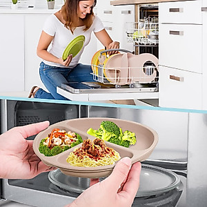 Mrkyy Silicone Baby Feeding Set, Baby Led Weaning Supplies 8 Pack with Suction Plate and Bowl, Self Feeding Spoons Forks Sippy Cup Adjustable Bib, Eating Utensils for 6+ Months - Beige