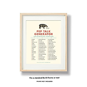 RACCOON SOCIETY Pep Talk Inspirational Wall Art Print - 8x10 Funny Motivational Sentence Generator Gift - Ready to Frame - Fun for friends, family, students, and kids