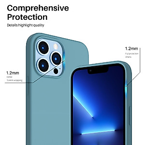 ORNARTO Compatible with iPhone 13 Pro Max Case 6.7", Slim Liquid Silicone 3 Layers Full Covered Soft Gel Rubber Case Cover 6.7 inch-Cactus