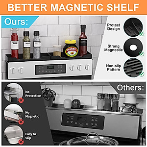 Stove Top Cover for Electric Stove - Silicone Stove Mat for Glass Top Stove, Glass Cooktop Protector, XL Dish Drying Mats For Kitchen, Range Covers for Electric Stove（Black,28x20 with Rack）