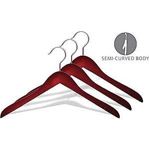Cherry Finish Wood Top Hanger with Concave Body and Matte Nickle Hardware in 17" Length X 5/8" Thick, Box of 24