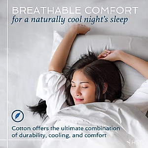 Hotel Sheets Direct 100% Cotton Sheets, Percale Sheets, Certified Made in Green, Cooling Hotel Sheets, Breathable & Crisp Bed Sheets, Deep Pocket 4 Pc Grey Sheets Set (Queen)