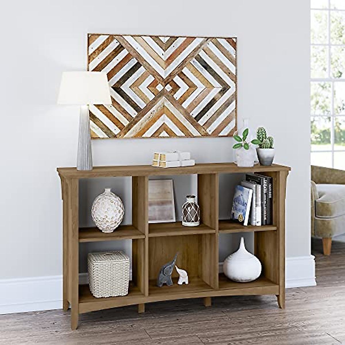 Bush Furniture Salinas 6 Cube Organizer, Reclaimed Pine