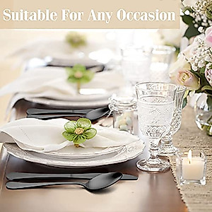 20-Piece Black Silverware Set with Tray, E-far Stainless Steel Flatware Cutlery Set Service for 4, Eating Utensils Tableware with Plastic Organizer for Home Kitchen, Matte Finished & Dishwasher safe