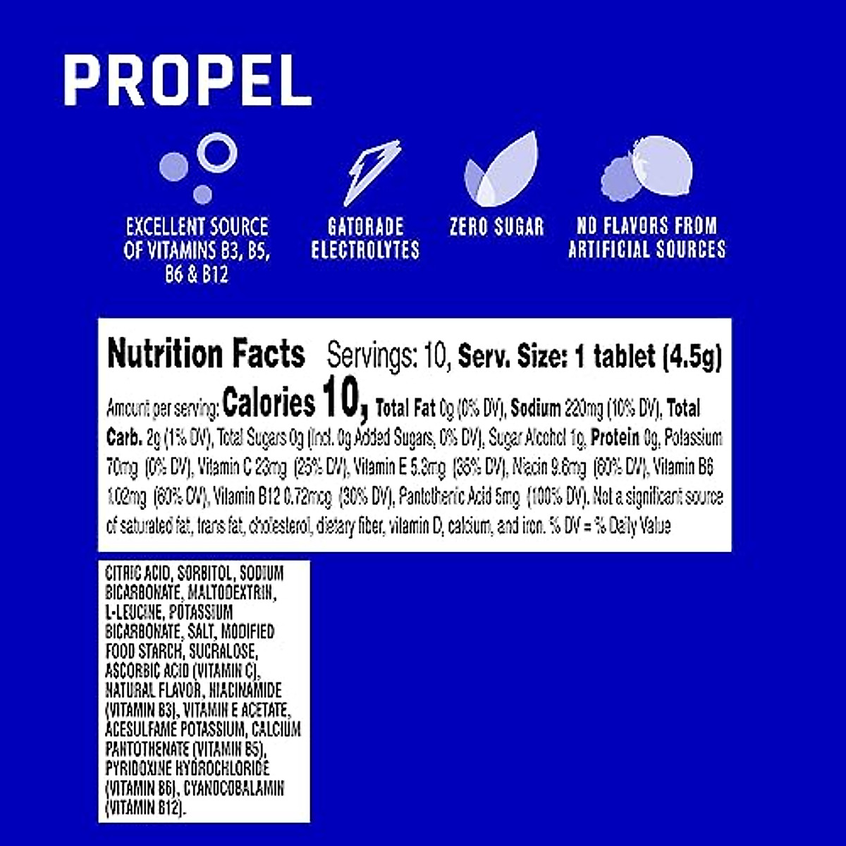 Propel Tablets, 3 Flavor Variety Pack, Makes 16.9oz Fl Oz (Pack of 40)
