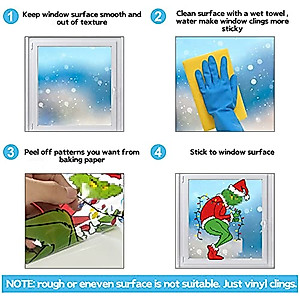 Christmas Window Clings 8 Sheets Christmas Window Stickers Double Sided Christmas Window Decals Decorations for Home School Office Glass Window