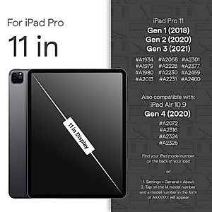 ZUGU CASE Screen Protector for iPad Pro 11 1st / 2nd / 3rd / 4th Generation & iPad Air 4 - Tempered Glass Scratch-Resistant Film - Fingerprint & Smudge-Resistant Protector