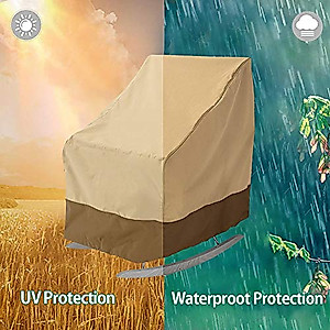 2 PCS Patio Chair Covers, Heavy Duty and Waterproof 420D Outdoor Rocking Chair Cover All-Weather Furniture Protector 28" W x 33" Deep x 39" H (2 Pack)
