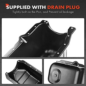 A-Premium Engine Oil Pan Sump with Drain Plug Compatible with Mercruiser OMC Yamaha Marine