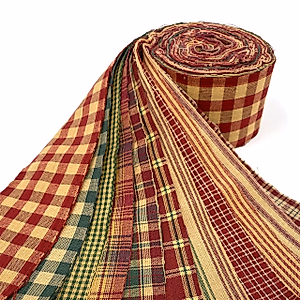 22 Vintage Christmas Homespun 100% Cotton Fabric 2.5" X 44" Precut Jelly Roll by JCS