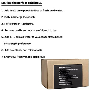 Brooklyn's Own Cold Brew Arabica Coffee and Chicory - Low Acidity, High Caffeine, Balanced Flavor, With No Bitter Aftertaste - 4 Bags Makes 12 Cups