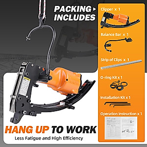 Kamsin M66S Pneumatic Lighter Clinching Clipper Air Power Clinching Gun Hartco Clipper Industrial Clip Tool Vertex Fastening Clipper Gun for Spring Mattress, Car Seat