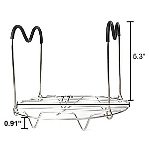 HapWay Steamer Rack Trivet with Heat Resistant Silicone Handles Compatible with Instant Pot 6 & 8 qt Accessories, Stainless Steel Steaming Rack Trivet Stand for Pressure Cooker