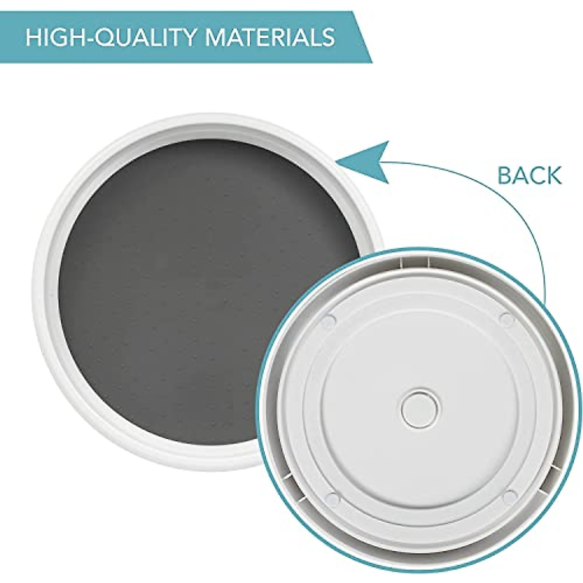 YMJOGGUX 4 Pack Non Skid Lazy Susan Turntable Display Stand, 12 Inch Lazy Susan Cabinet Organizer Rotating Spice Rack for Countertop, Fridge, Vanity, Bathroom