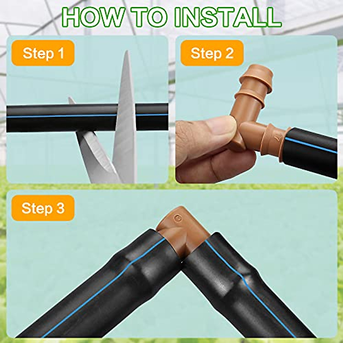 JAYEE 25 Pack Drip Irrigation Barbed Elbow Fittings (17mm) for 1/2" Drip Hose(0.600”ID) ，Sprinkler Tubing Connector for Drip System