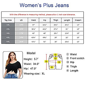 Women's Plus High Waist Ripped Frayed Denim Shorts Distressed Knee Length Shorts Girlfriend Shorts Jean (07 Ripped White, 2XL)
