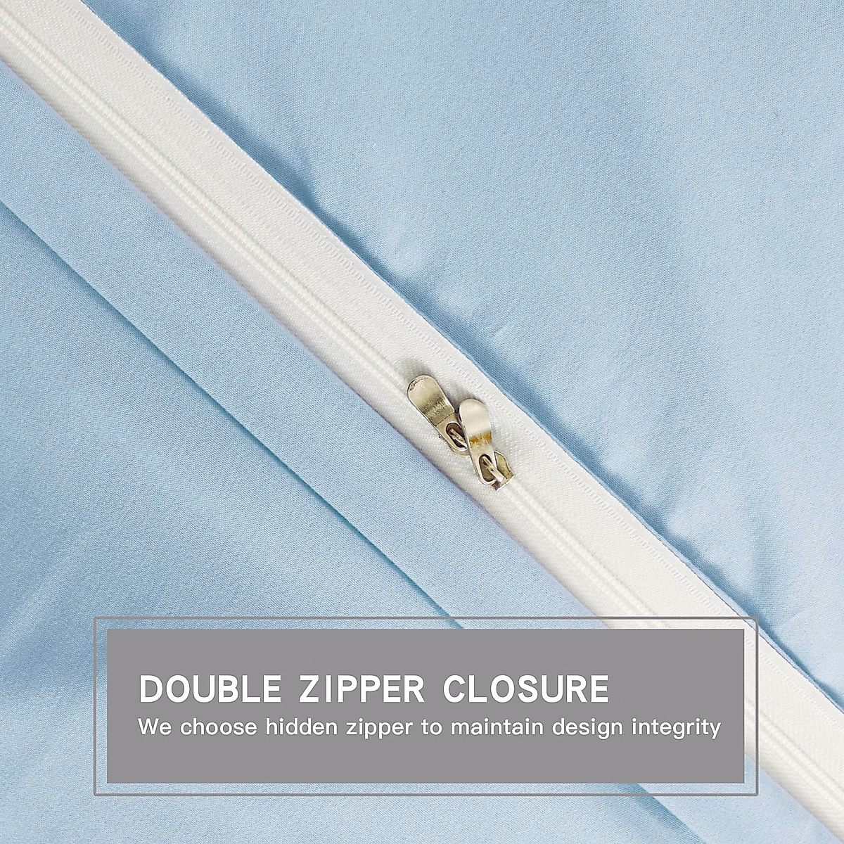 Helthep Duvet Cover King Size, Soft King Duvet Cover Set, 3 Pieces Double Brushed King Size Duvet Covers with Zipper Closure, 1 Duvet Cover 90x104 inches and 2 Pillow Shams（Blue）…