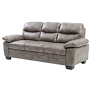 Glory Furniture Upholstered Sofa, Gray Faux Leather