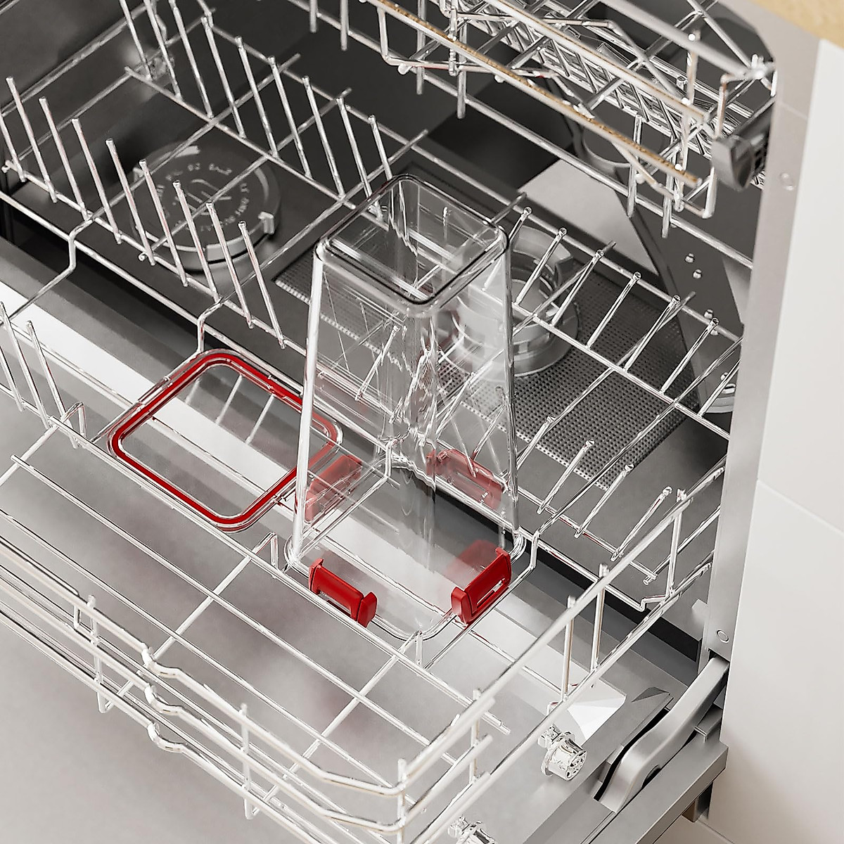 APLOP Cereal Containers, 2 Piece Set, Cereal Storage, Cereal Containers Storage, Storage Container, Clear & Red