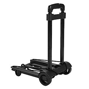 Generic Folding Luggage Cart 2 Wheels Folding Hand Truck Collapsible Dolly for Moving Shopping