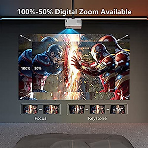Projector with WiFi and Bluetooth, 4K Projector Movie Projector