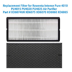 PU4020 Replacement Filter Kit Compatible with Rowenta Intense Pure 4010 PU4015 PU4020 PU4025 Air Purifier, Part Number XD6074U0 XD6075 XD6070 XD6060 XD6065 XD6066