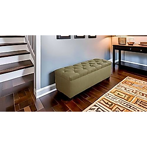 The Sole Secret Diamond Tufted Shoe Ottoman Storage Bench for Bedroom or Entryway, Adjustable Wooden Inserts, Stores up to 36 Pairs, Easy-Open Hinged Lid, Large, Candice Ivy