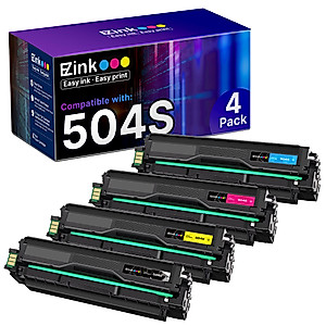 E-Z Ink (TM) Compatible Toner Cartridge Replacement for Samsung 504 504S CLT-K504S CLT-504S CLT-M504S CLT-C504S CLT-Y504S to Use with SL-C1860FW SL-C1810W CLP-415NW CLX-4195FW Printer Tray (4 Pack)