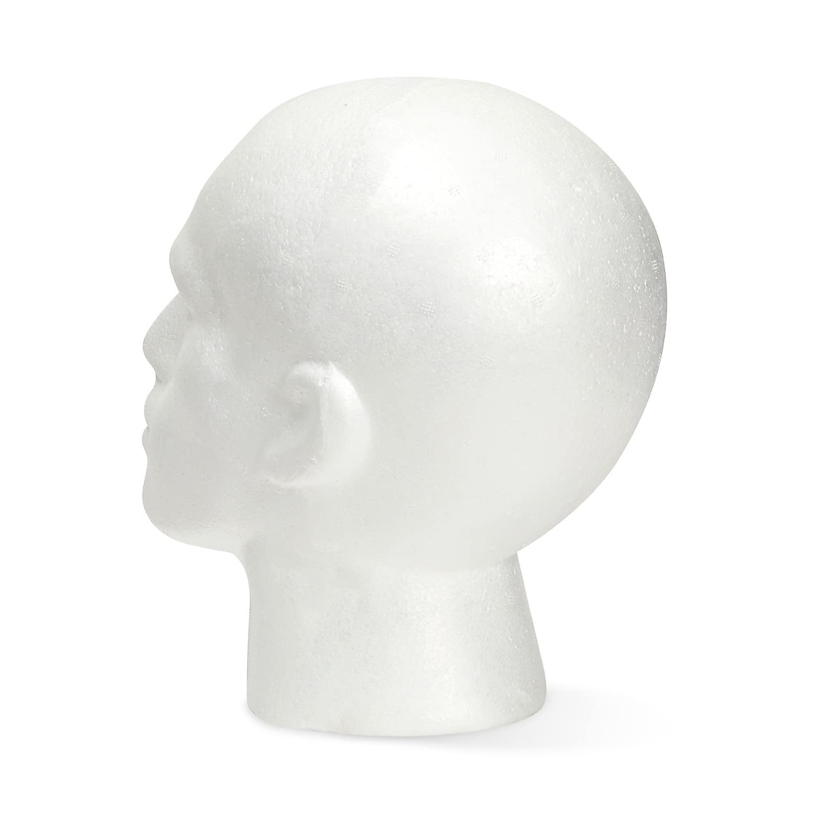 Juvale Male Head Form, Foam Mannequin Display for Hats, Wigs, Mask, Cap, White (9 x 11 In)