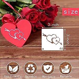 Small Heart Stencils for Painting on Wood Stone Reusable Love Stencils for Adults on Wood Fabric Rock Card Art Paint Wall Furniture Home Decor