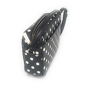 Kate Spade New York Staci Saffiano Leather Mini Camera Crossbody (Black Polka Dot)