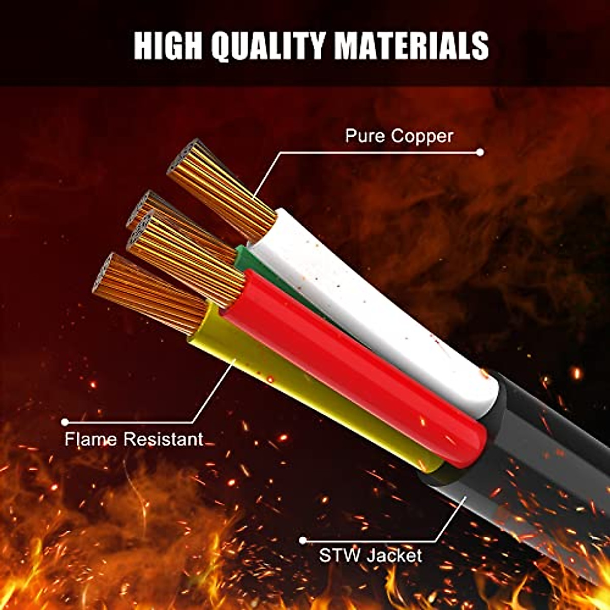 30 Amp RV Generator Transfer Switch Adapter Cord with Grip Handle, NEMA TT-30P to L14-30R Adapter Cord, 125/250V 3 Prong to 4 Prong Generator Plug Adapter, Generator to House Inlet Box, STW 10 AWG