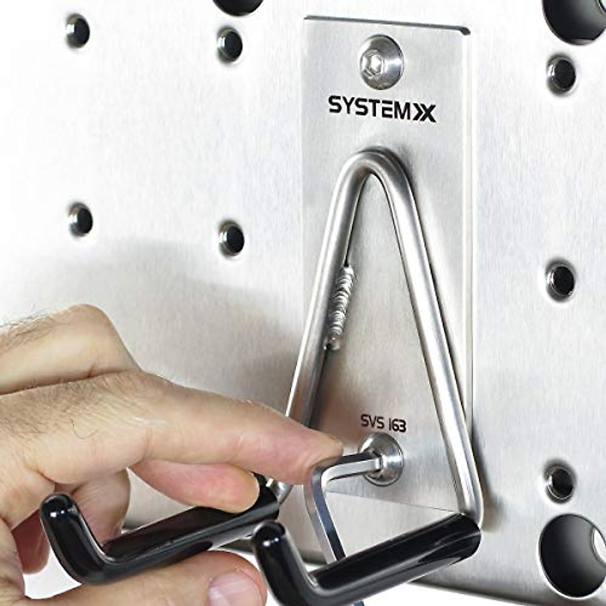 System X SVS 163-3 Stainless Steel Short Double Hook for Pegboard, 3 Inches Long, Pack of 3