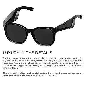 Bose Frames Soprano, Smart Glasses, Bluetooth Audio Sunglasses, with Open Ear Headphones, Cat-Eye, Black