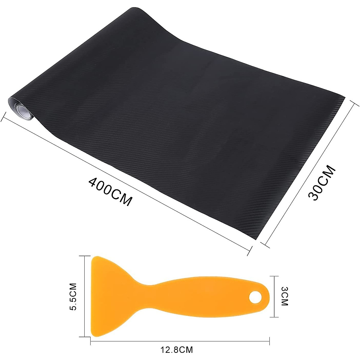 Car Vinyl Wrap,Carbon Fiber Vinyl Wrap Black for Cars,Automotive Vinyl Wraps,Vinilo para Autos with Plastic Scraper 13ft x 1ft for Motorcycles,Laptops,Mobile Phones,PC Cases