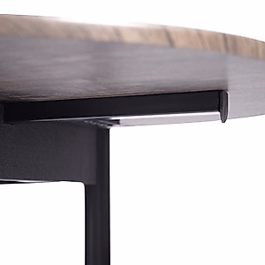 Polibi 45.3" L Oval Drop Leaf Extendable Dining Table, Walnut