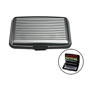 Mini Aluminum Credit Card Wallet Holder, RFID Blocking Credit Card Protector,Moneybag Storage Travel Wallet for Identity Theft Protection Security Men Women (Grey)