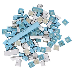 104 Keys PBT Keycap, Double Shot Translucent Keycaps, Not Easy to Fade, Wear Resistant and Oil Resistant, for 61/64/ 87/104 Mechanical Gaming Keyboard(Blue)