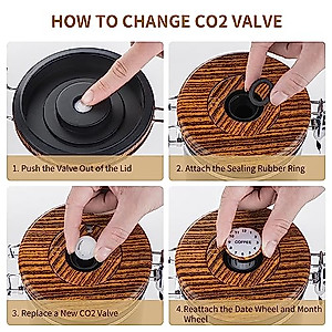 shoxil 22OZ Coffee Canister Coffee Bean Storage Airtight Containers Stainless Steel Kitchen Food Storage Container with Date Tracker and Scoop for Ground coffee, Beans, Tea, Sugar, Flour, Cereal