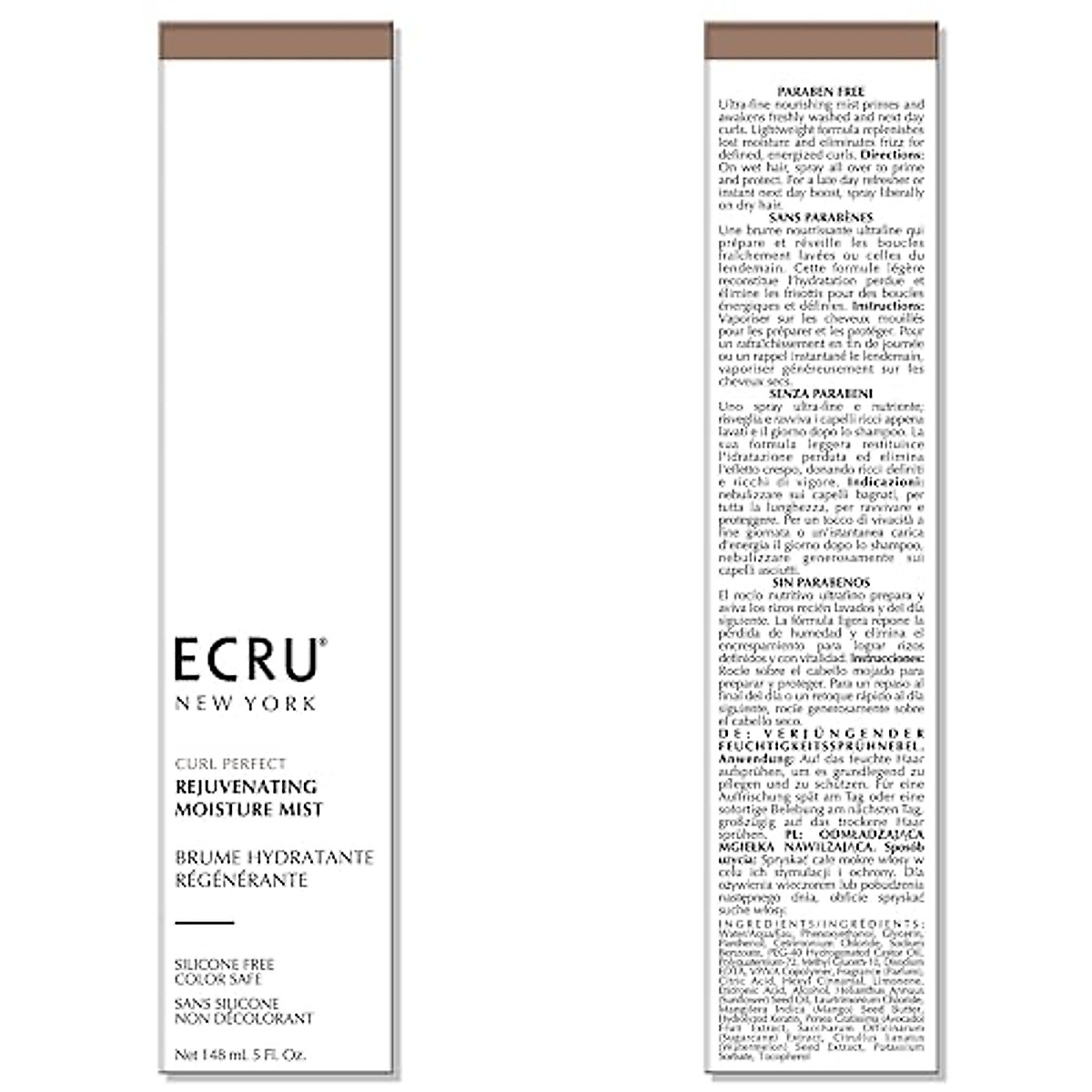 ECRU NEW YORK Curl Perfect Rejuvenating Moisture Mist 5oz Anti Free Mist for Curly Hair