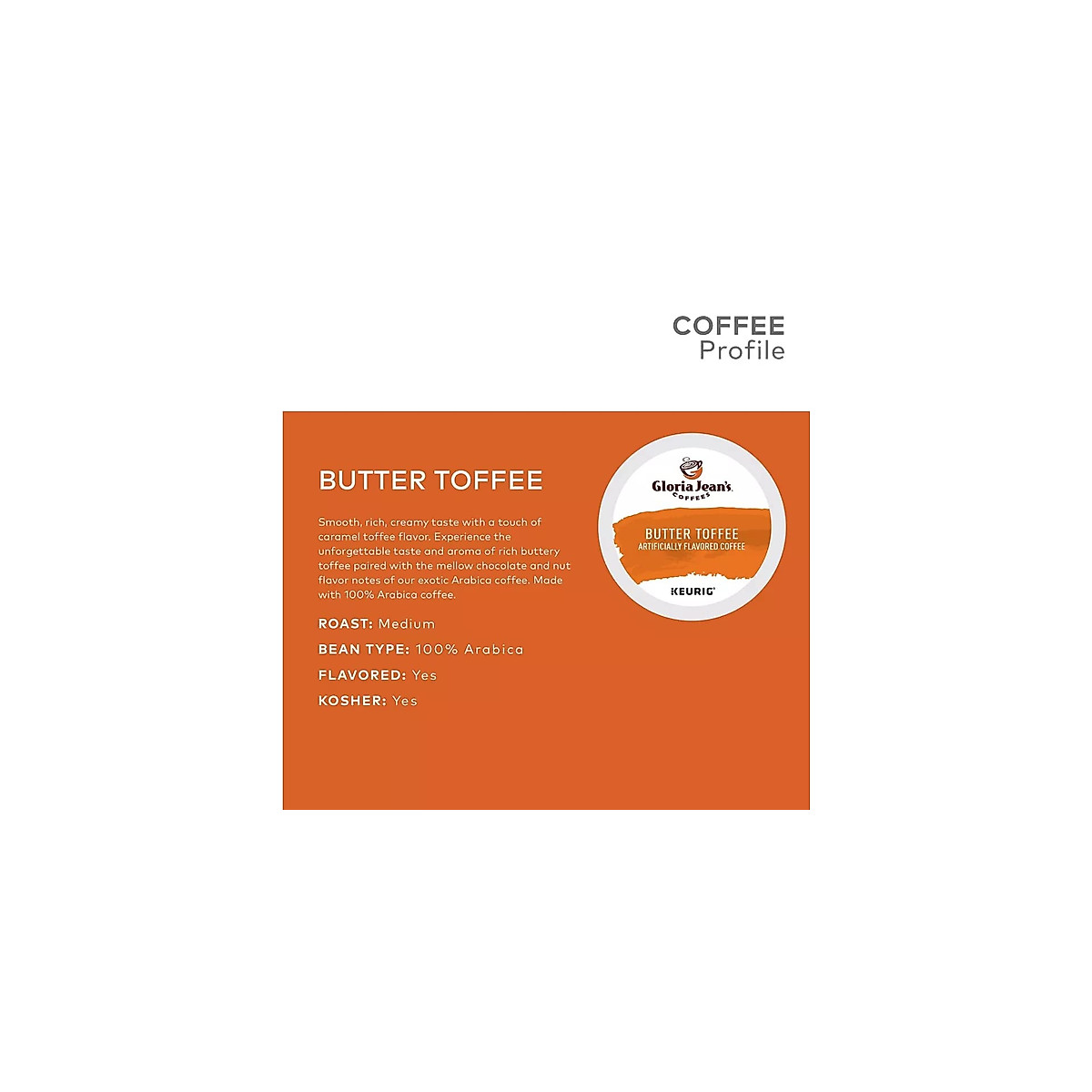 Pack 48-Count Gloria Jean's Butter Toffee Coffee Value Pack