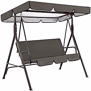 BTURYT Waterproof Patio Swing Canopy Cover Set, Swing Canopy Replacement, Windproof Waterproof Anti-UV Top Cover for Patio Swing 2-3 Seat Chair Sunshade(top Cover + Chair Cover)