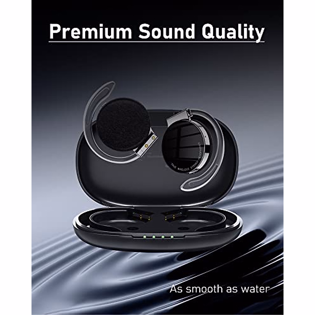 Mosonnytee Bluetooth Headphones Open Ear Headphones Wireless Earphones Workout Running Headphones with Microphones IPX5 Waterproof Headphones with Light earhooks for Running 13-Hours Usage