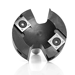 CNC Spoilboard Surfacing Router Bit 1/2 Shank, 2-1/2”Cut Dia, 2+2 Insert Carbide Slab Flattening Router Bits, Planing Bit Wood Planer Bit, for Flycutter/ Slab Leveler/ Rabbeting by Sinoprotools