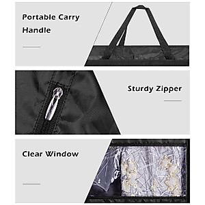 MISSLO 65" Gusseted Hanging Garment Bags for Travel Long Dress Cover Water Resistant Sturdy Fabric Dress Bags for Gowns Long Closet Clothes Protectors, Black