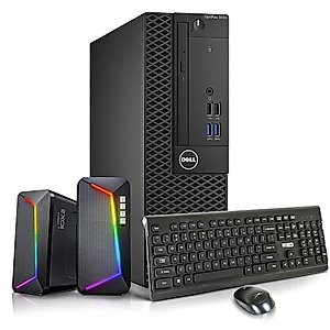 Dell OptiPlex 3050 Desktop Computers PC, Intel Core i5-7500 3.4GHz, 32GB Ram New 1TB M.2 NVMe SSD, RBG Speaker,Windows 10 Pro (Renewed)