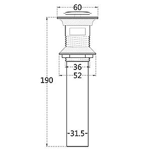 Wellsum Bathroom Toilet Antique Solid Brass Pop up Drain Sink Drain Faucet Stopper Small Pop with Overflow