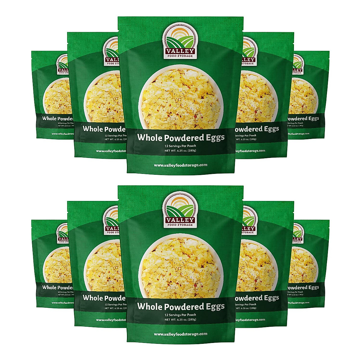 Freeze Dried Whole Powdered Eggs 10-Bag Bucket, 63.5 Oz | Premium Emergency Food Supply 25 Year Shelf Life | Non-GMO Prepper Supplies, Survival Food, Off Grid Living Supplies | Valley Food Storage