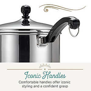 Farberware Classic Stainless Steel 6-Quart Stockpot with Lid, Stainless Steel Pot with Lid, Silver & Classic Stainless Steel 2-Quart Covered Saucepan - - Silver